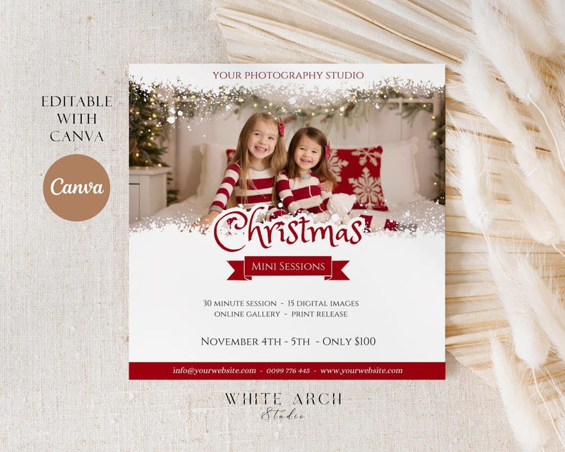 Christmas Mini Session Template, Holiday Mini Session, Marketing for ...