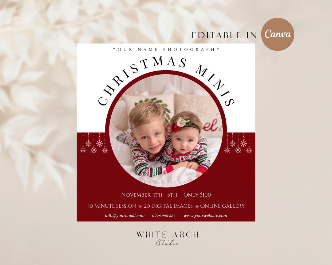 Christmas Mini Session CANVA Template, Holiday Mini Session, Instagram ...