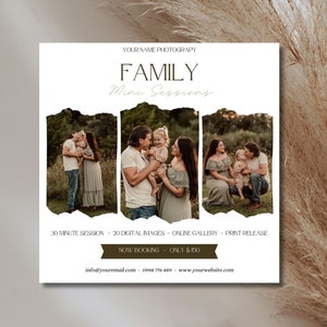 Family Mini Session Template, Photography Marketing, CANVA Template ...