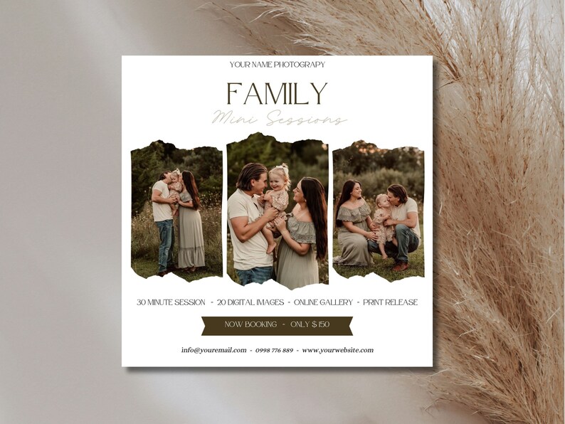 Family Mini Session Template, Photography Marketing, CANVA Template ...