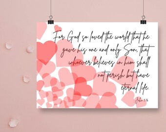 John 3:16 for God so Loved. Bible Verse Wall Art | Wall Decor Gifts ...