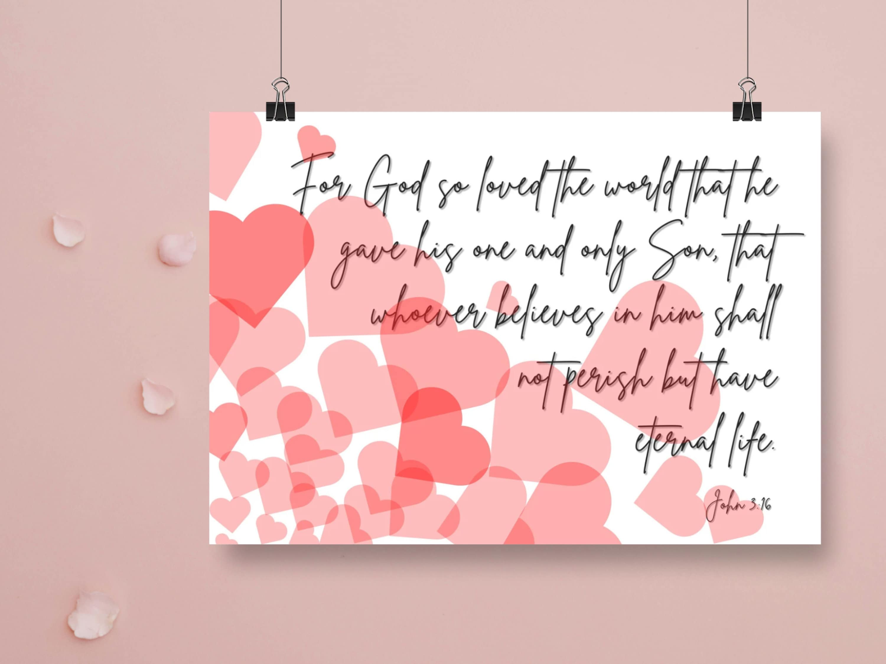 John 3:16 for God so Loved. Bible Verse Wall Art | Wall Decor Gifts ...