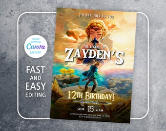 Zelda Birthday Invitation - Etsy