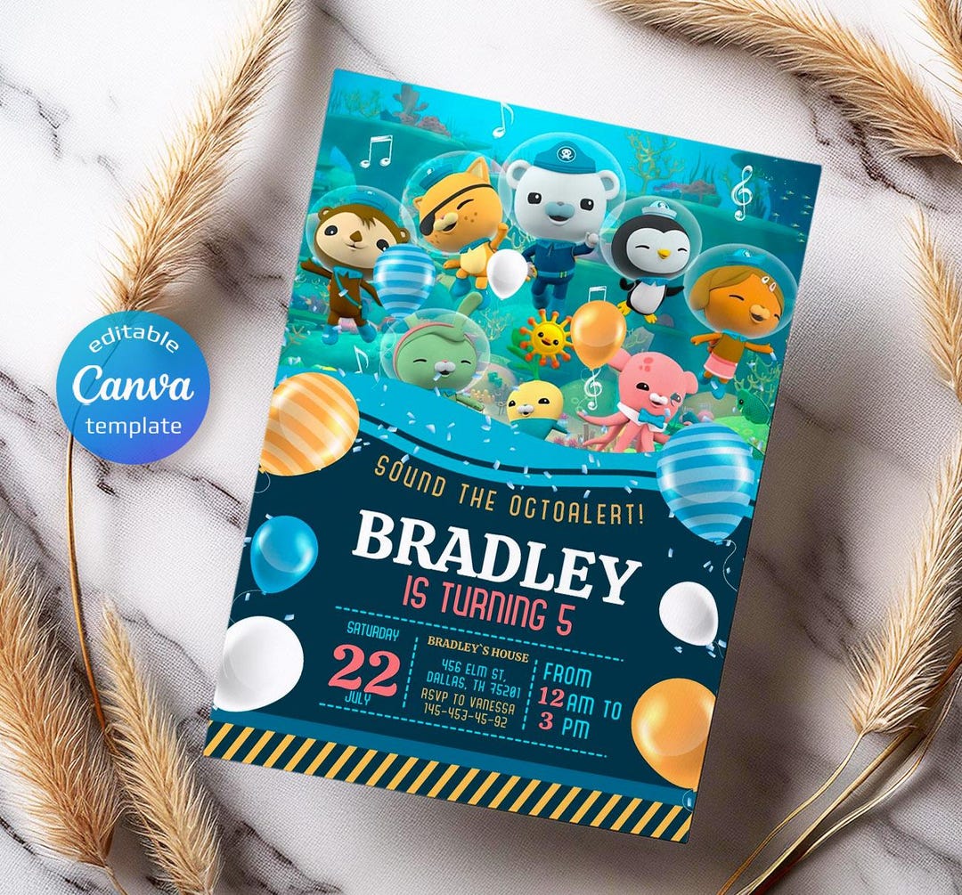 Octonauts Birthday Invitation, Printable Party Invite Template (canva ...
