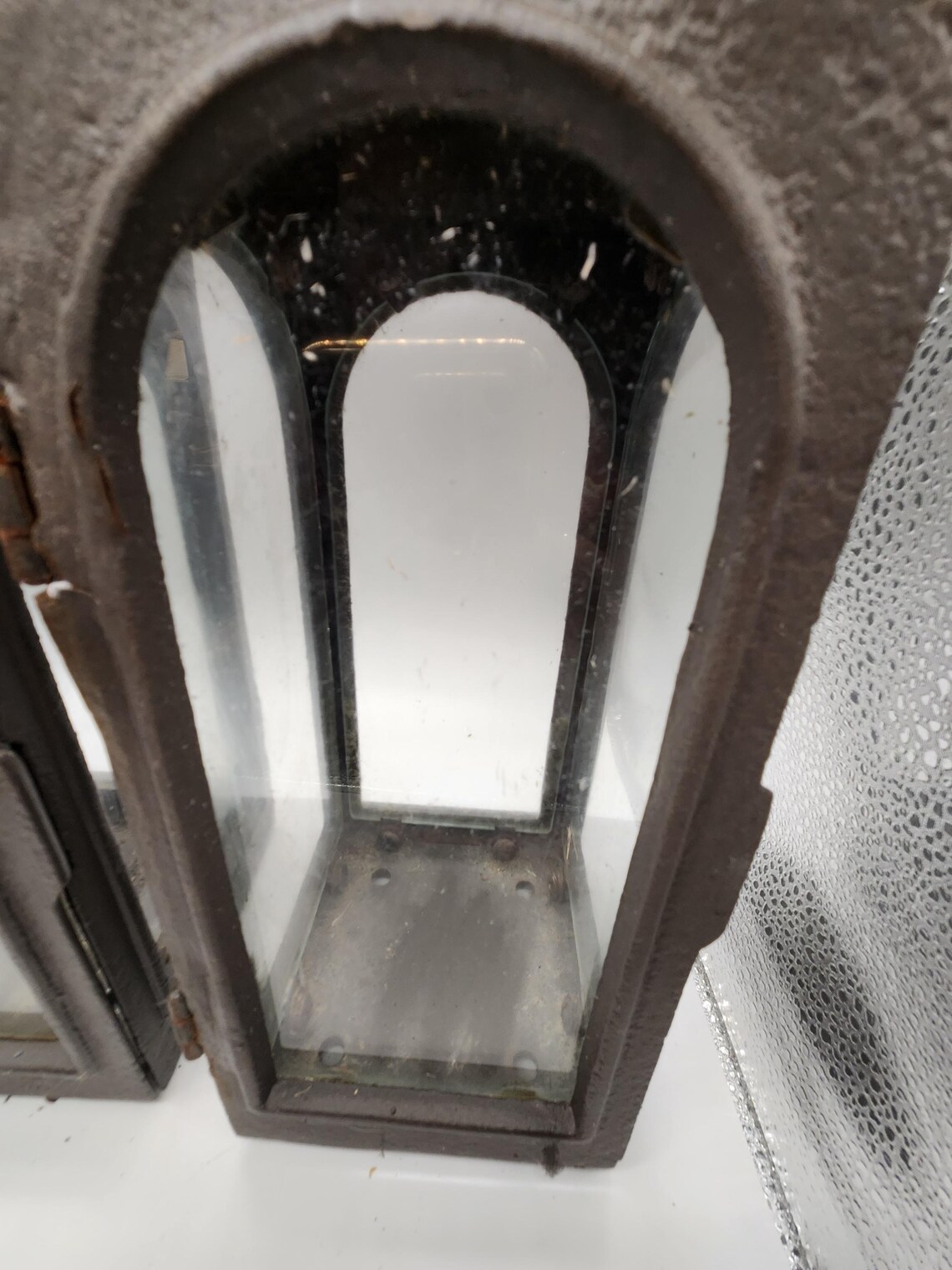 Pair of Vintage Cast Iron Hanging Lanterns Indoor or Outdoor Use With ...