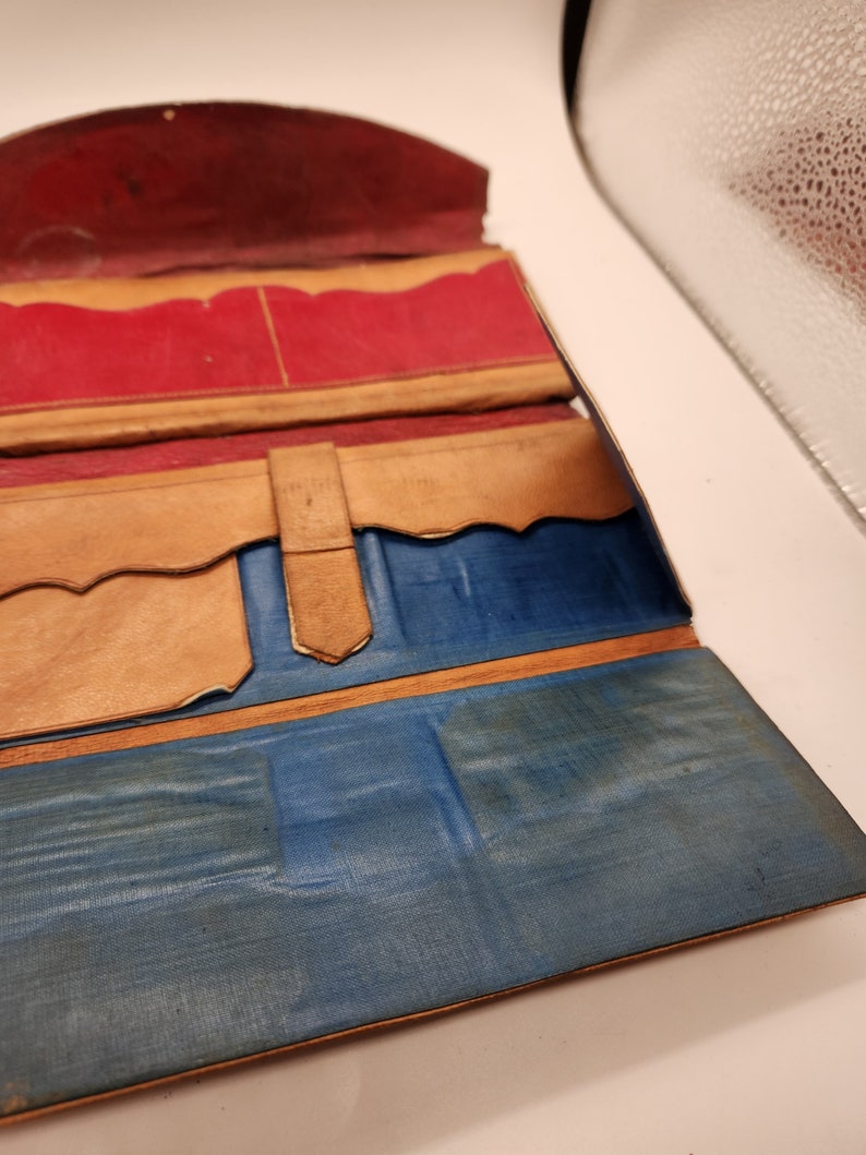 Antique Handmade Victorian 1800s 4 Fold Currency Wallet, Banker's ...