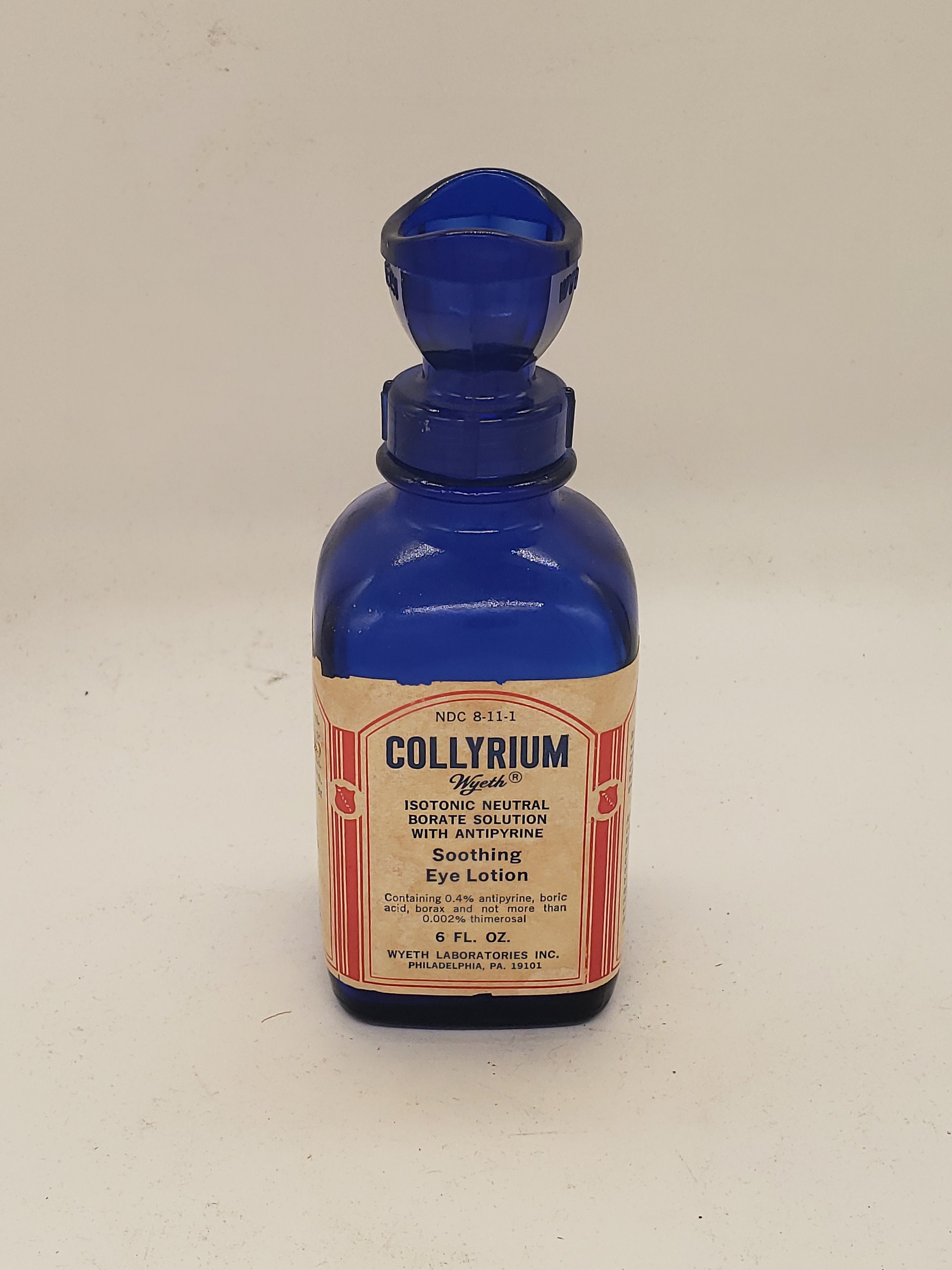 Antique Wyeth Collyrium Bottle, Soothing Eye Lotion, Cobalt Blue Bottle ...