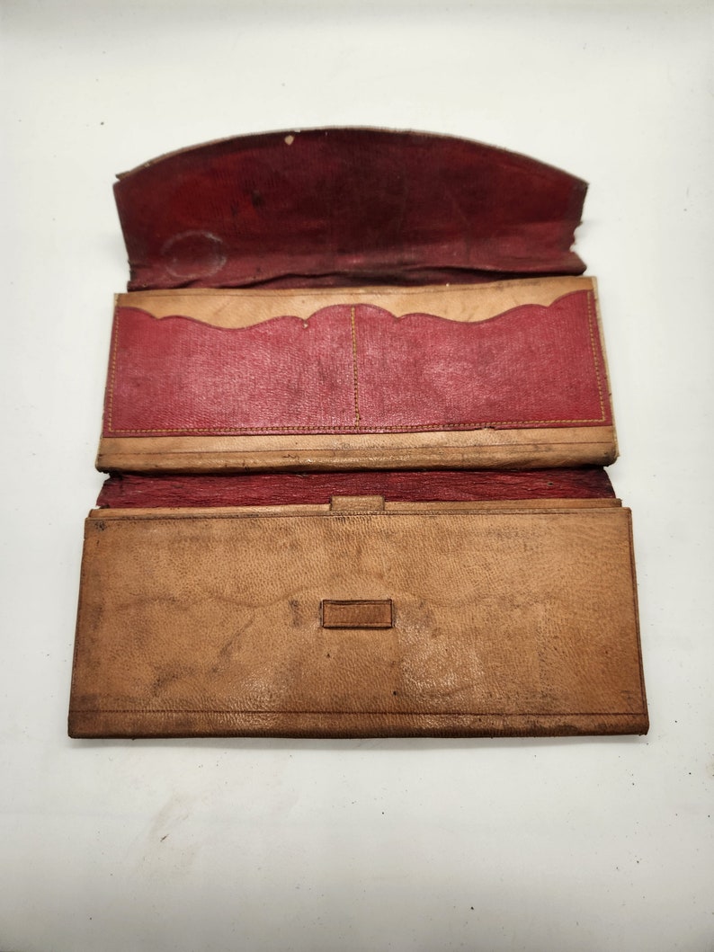 Antique Handmade Victorian 1800s 4 Fold Currency Wallet, Banker's ...