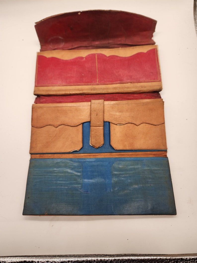 Antique Handmade Victorian 1800s 4 Fold Currency Wallet, Banker's ...