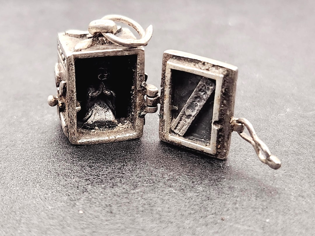 Sterling Silver Praying Angel Charm | Christian Prayer Box Pendant ...