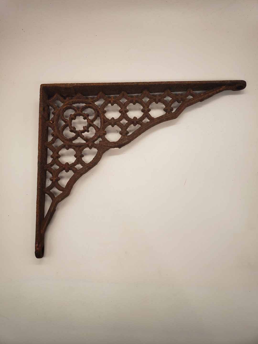 Victorian Era Cast Iron Shelf Bracket, Ornate Design, Rusty Metal ...