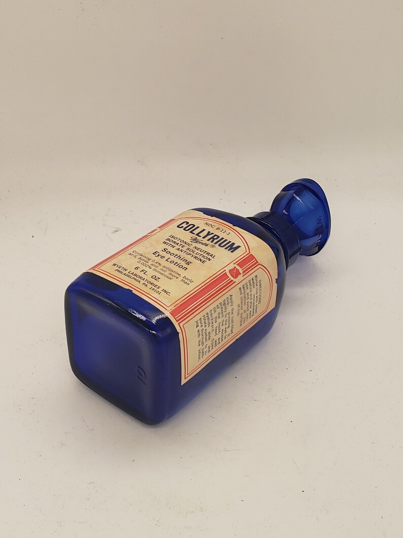 Antique Wyeth Collyrium Bottle, Soothing Eye Lotion, Cobalt Blue Bottle ...
