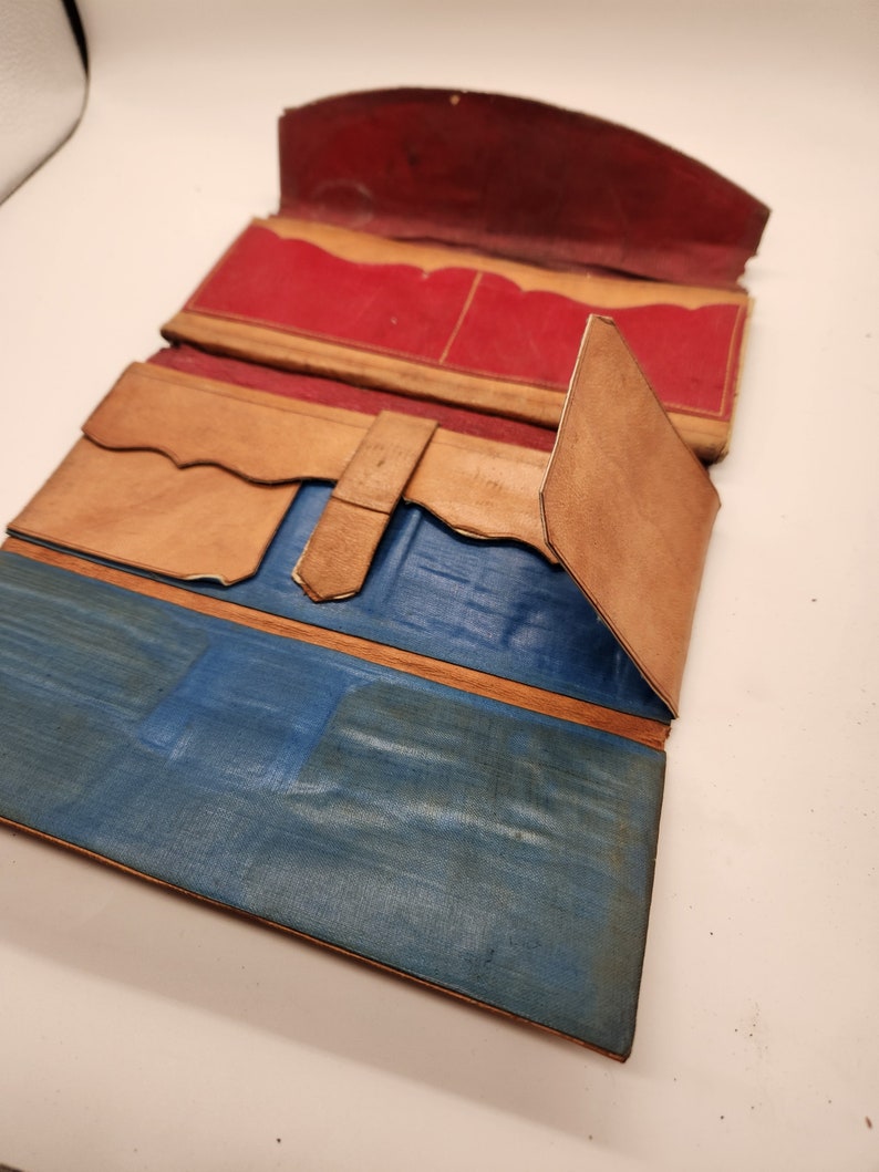 Antique Handmade Victorian 1800s 4 Fold Currency Wallet, Banker's ...