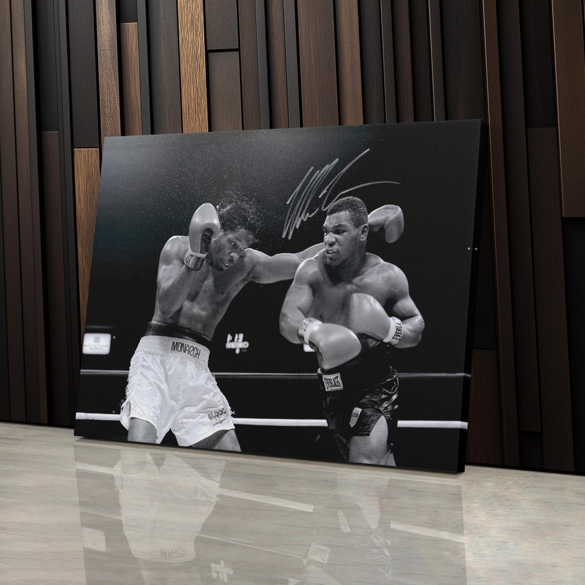 Mike Tyson Poster – Boxing With Sign Black and White Canvas Wall Art ...