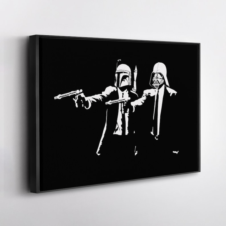 Star Wars Poster – Darth Vader & Stormtrooper Black and White Canvas ...