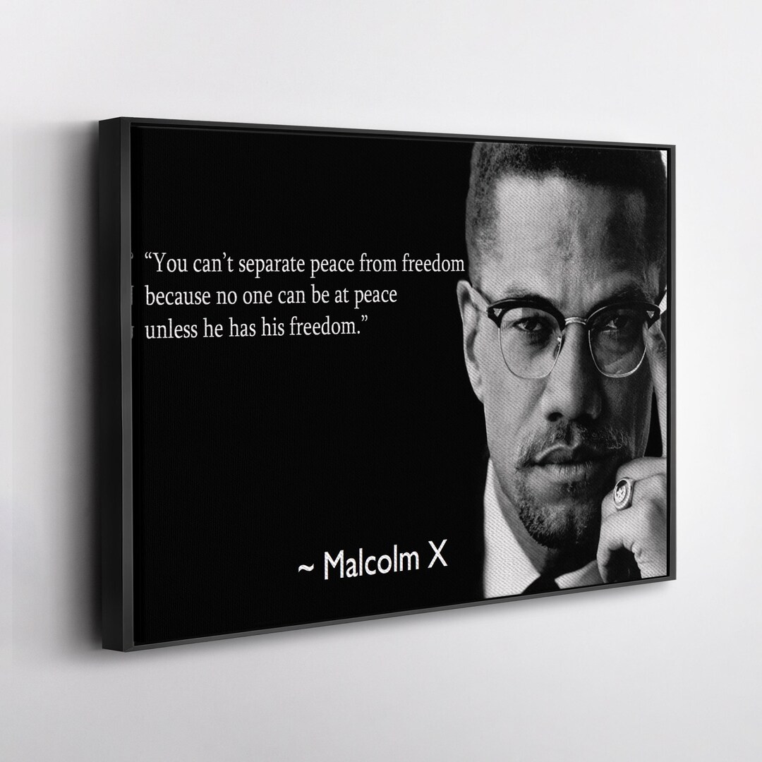 Malcolm X Poster With Quote – Motivational Canvas Wall Art – Iconic ...