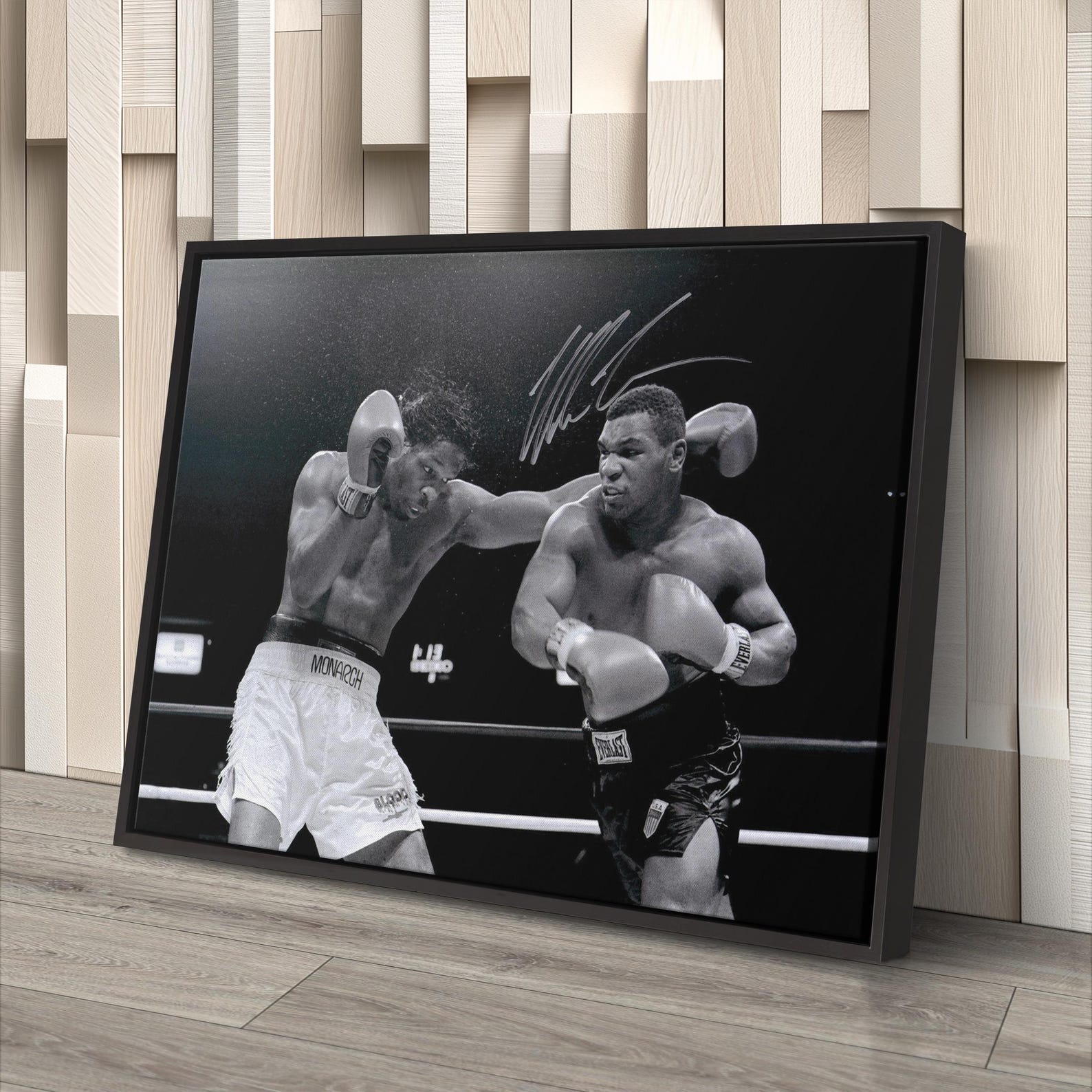 Mike Tyson Poster – Boxing With Sign Black and White Canvas Wall Art ...