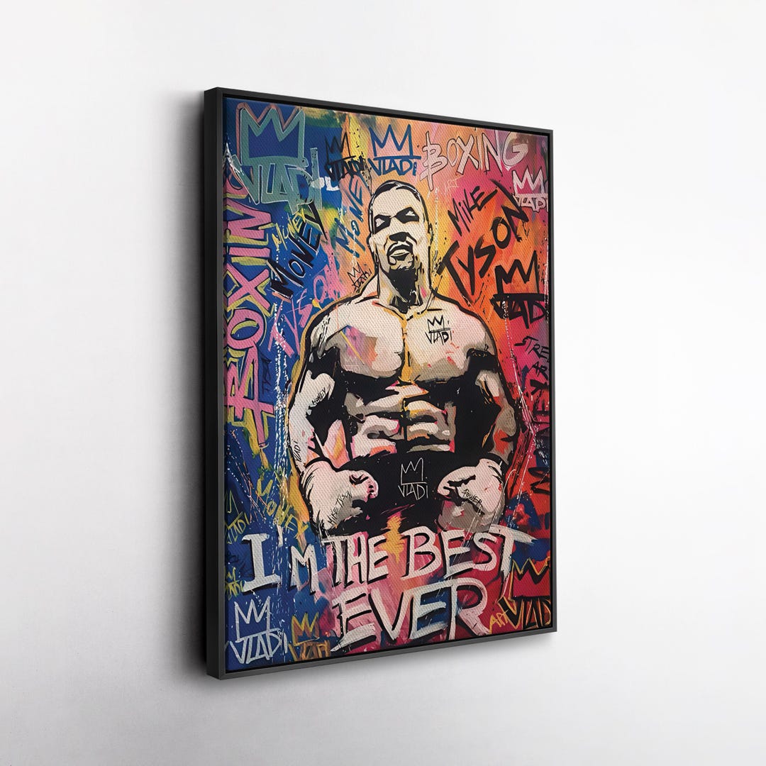 Mike Tyson Graffiti Poster – Iconic Boxing Canvas Wall Art – Bold ...