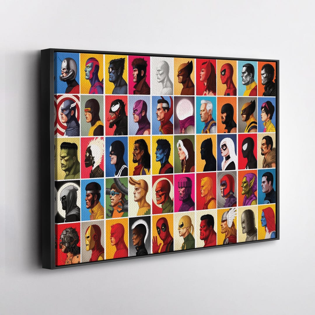 Marvel Superheroes Poster – Canvas Wall Art With Iconic Characters ...