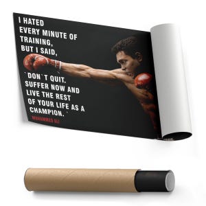 Muhammad Ali Quote Poster – Inspirational Boxing Canvas Wall Art ...
