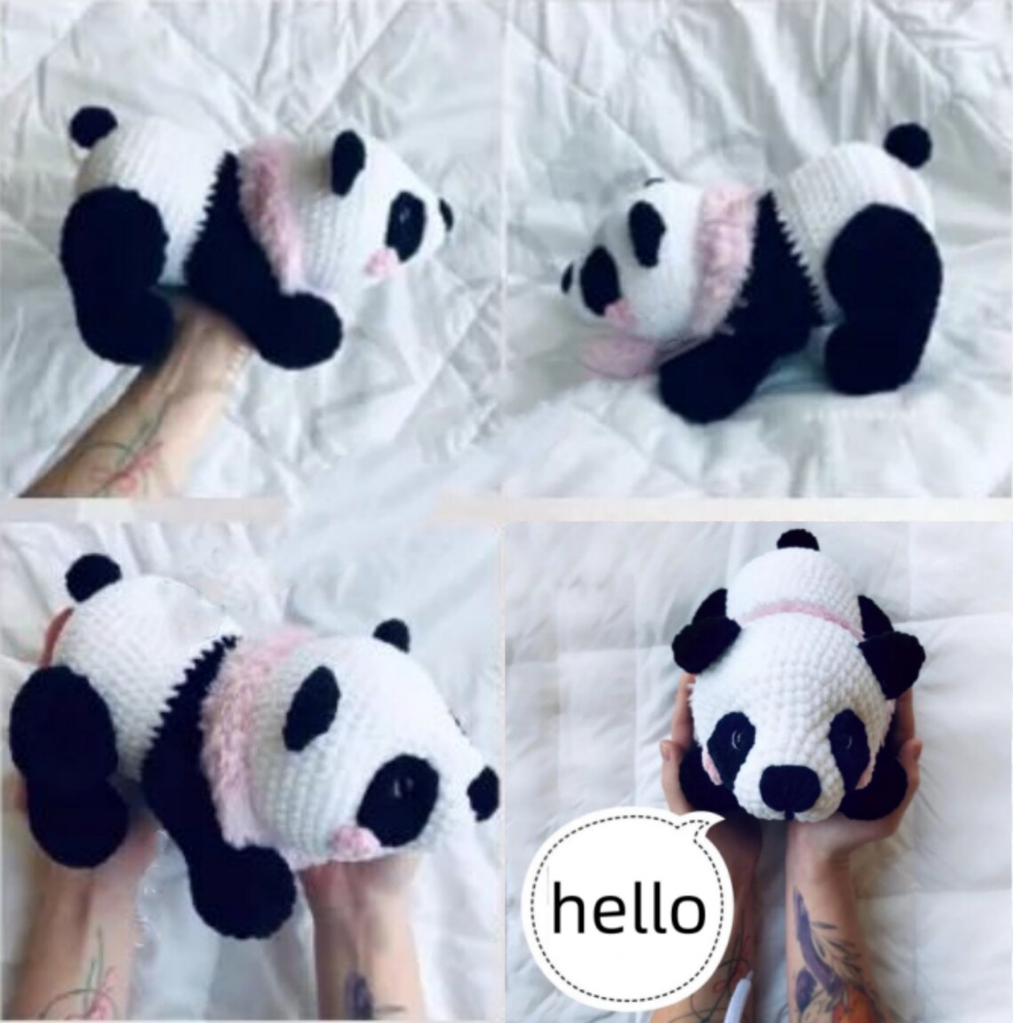 Cute Knitted Panda, Knitting Warmth and Cuteness,knitting Products ...