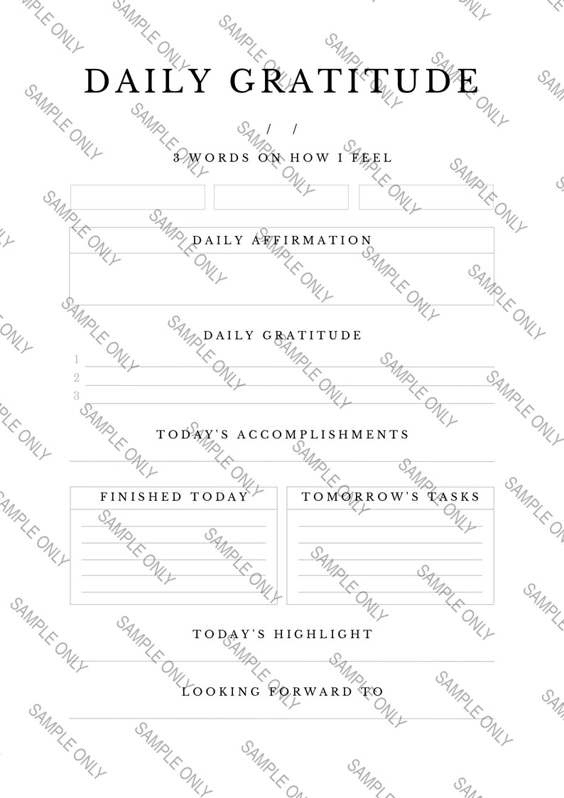 Printable Gratitude Journal - Etsy