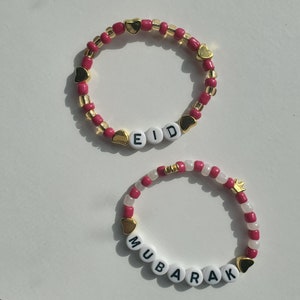 Eid Beaded Bracelets, Eid Mubarak Bead Bracelets, Eid Jewelry Gift ...
