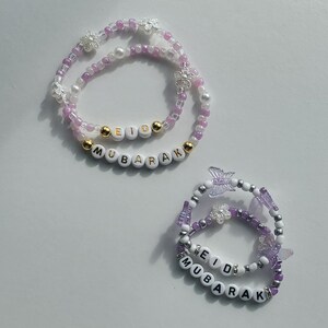 Eid Beaded Bracelets, Eid Mubarak Bead Bracelets, Eid Jewelry Gift ...