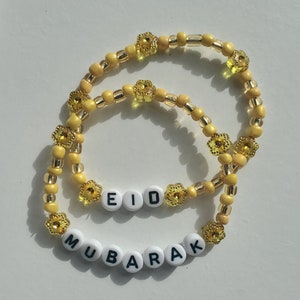 Eid Beaded Bracelets, Eid Mubarak Bead Bracelets, Eid Jewelry Gift ...