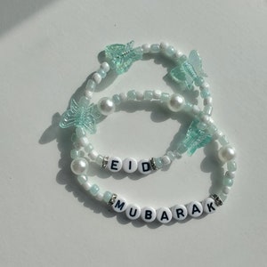 Eid Beaded Bracelets, Eid Mubarak Bead Bracelets, Eid Jewelry Gift ...