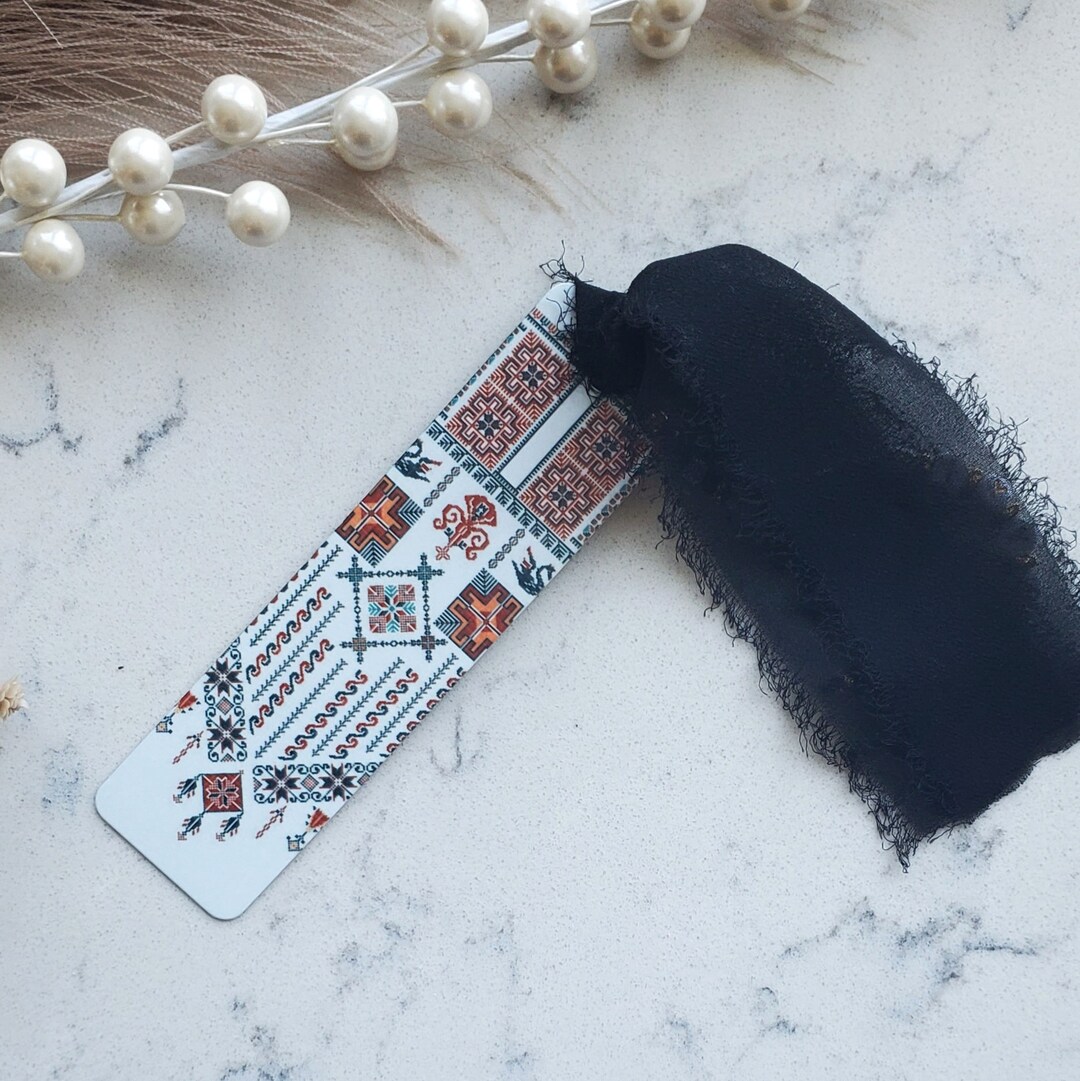 Palestine Bookmark, Palestinian Tatreez Pattern Metal Bookmark ...