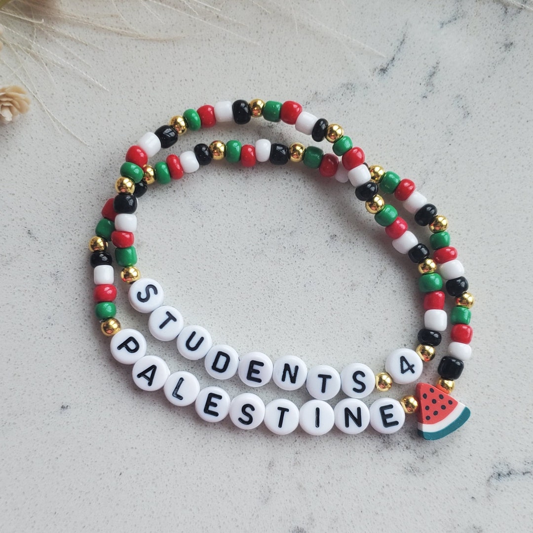 Students for Palestine Beaded Bracelet, Friendship Style Bracelet for ...