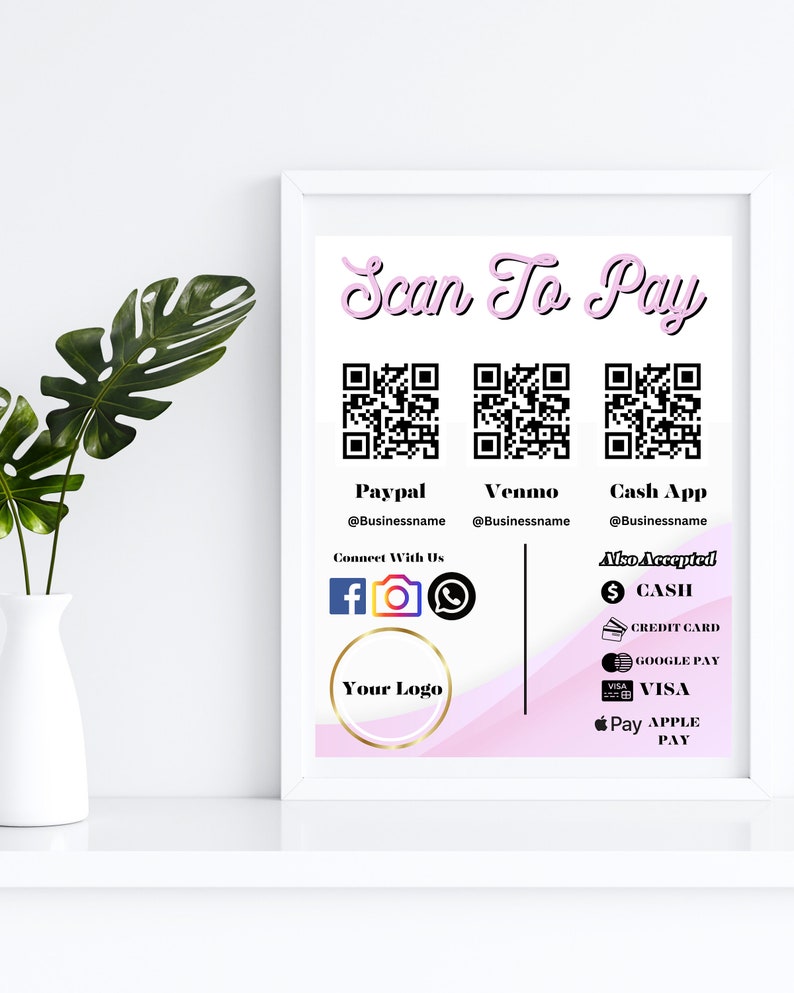 Makeup QR Code, Printable Canva Template for Small Business, Nail Tech ...