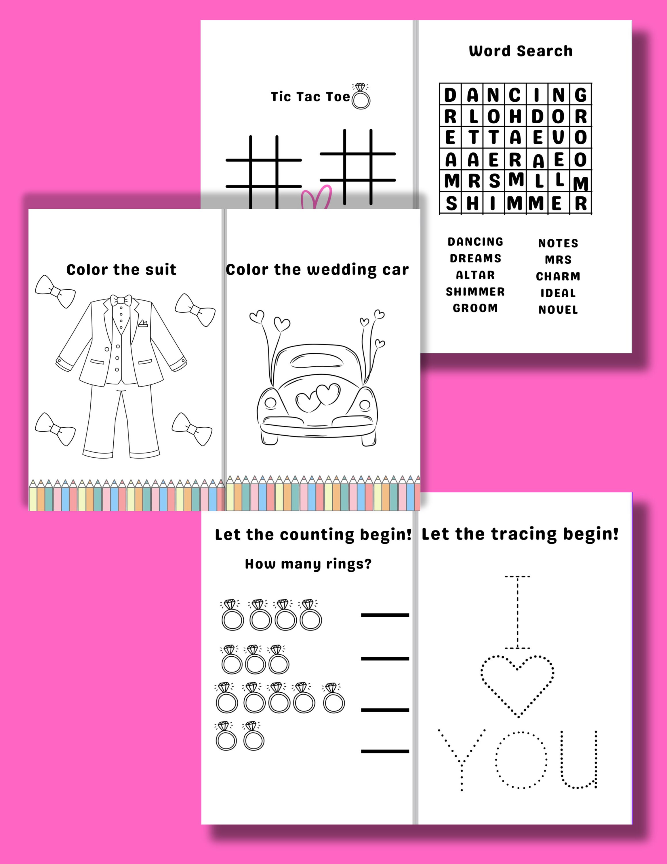 Personalized Kids Wedding Activity Kit Coloring Book, Wedding Activity ...