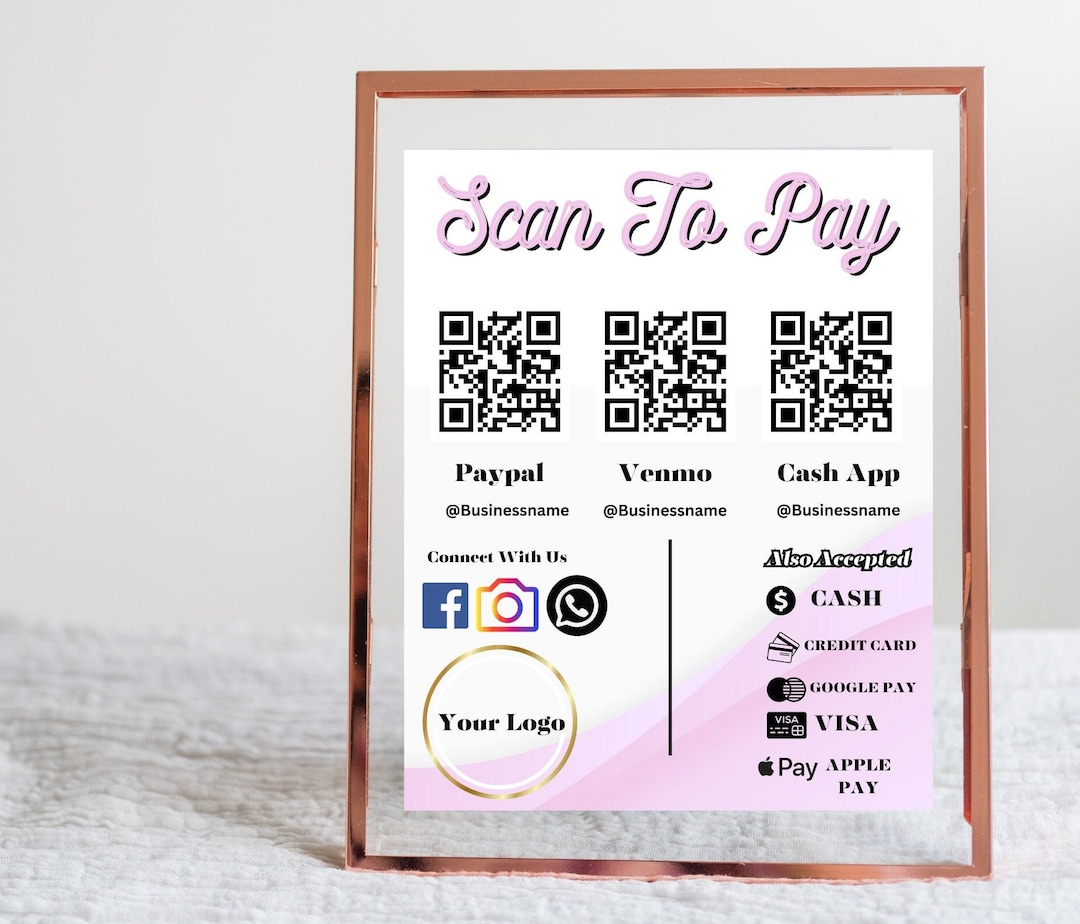 Instagram Business QR Code,printable Canva Template for Small Business ...