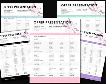 Real Estate Offer Summary Sheet, Real Estate Marketing, Real Estate ...