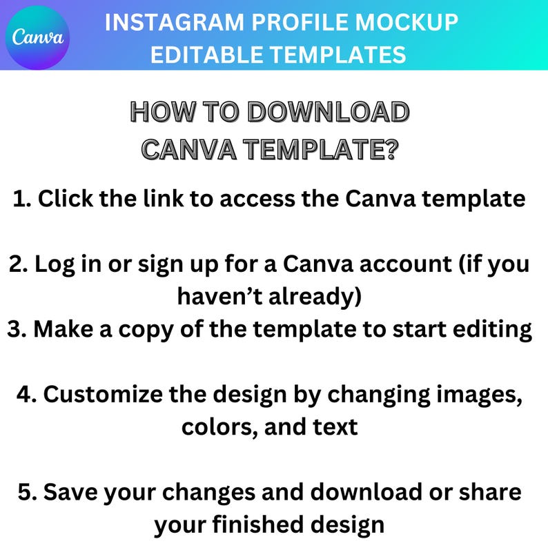 Instagram Profile Mock-up Editable Canva Template, Social Media ...