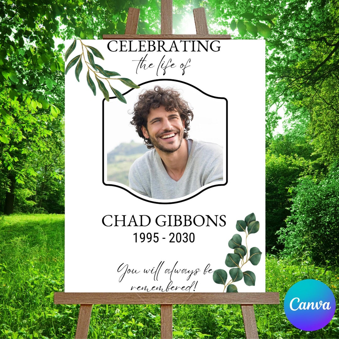 Editable Canva Funeral Welcome Sign Digital or Card Template, in Loving ...