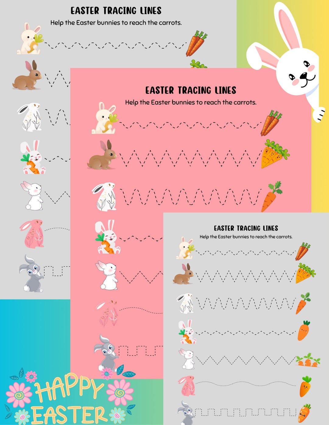 Easter Preschool Tracing Lines Activity, Printable Easter PDF, Easter ...