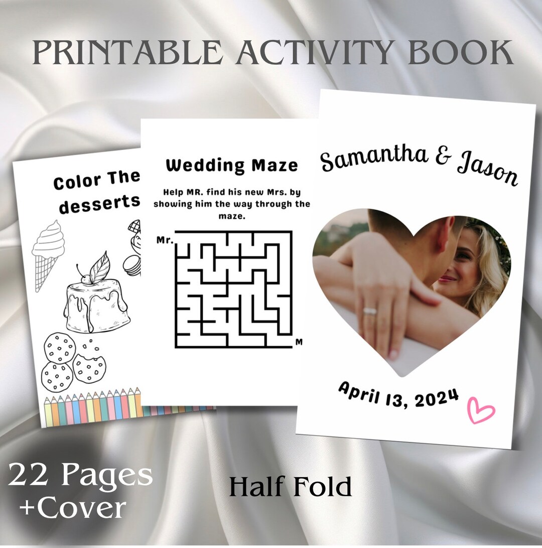 Personalized Kids Wedding Activity Kit Coloring Book, Wedding Activity ...