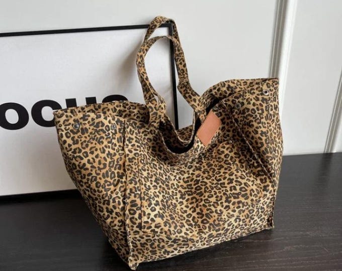 Leopard Print Bag, Black and Leopard Bag, Luxury Bag, Shoulder Bags ...
