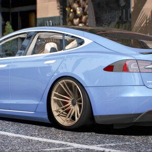 Car 36 Tesla Model S P90 Slammed Fivem Grand Theft Auto 5 Optimized Mod ...