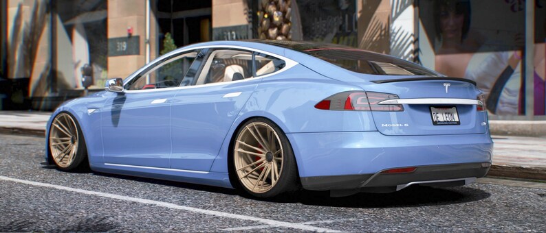Car 36 Tesla Model S P90 Slammed Fivem Grand Theft Auto 5 Optimized Mod ...