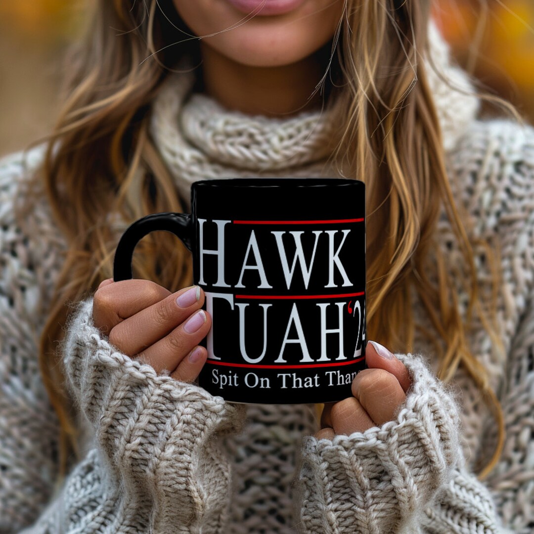 Hawk Tuah, Hawk Tuah Black Mug, Hawk Tuah Meme Mug, Hawk Tuah Black Mug ...