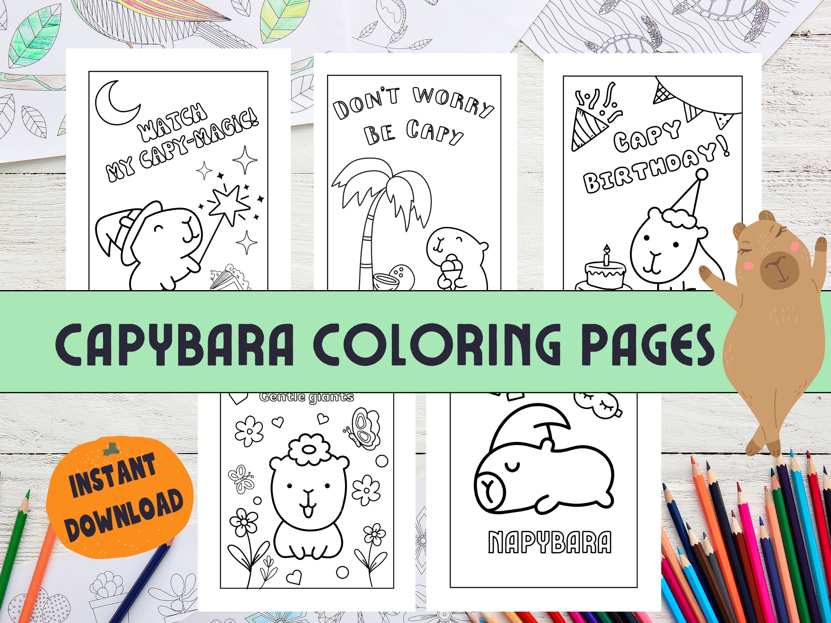 10 Capybara Coloring Pages Cute Capybara Coloring Pages for All Ages ...