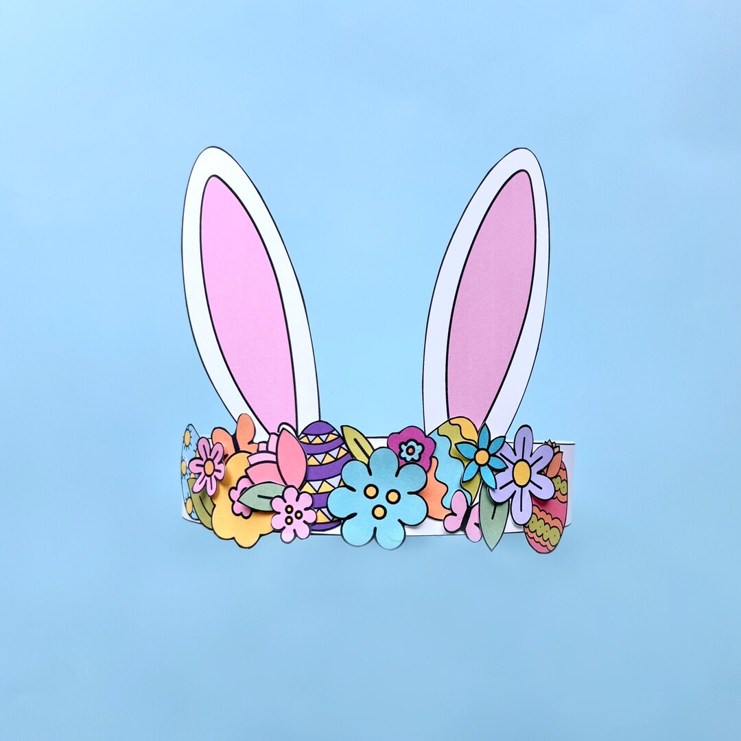 Easter Bunny Crown Craft | Printable Kids Easter Activity | Bunny Ears ...