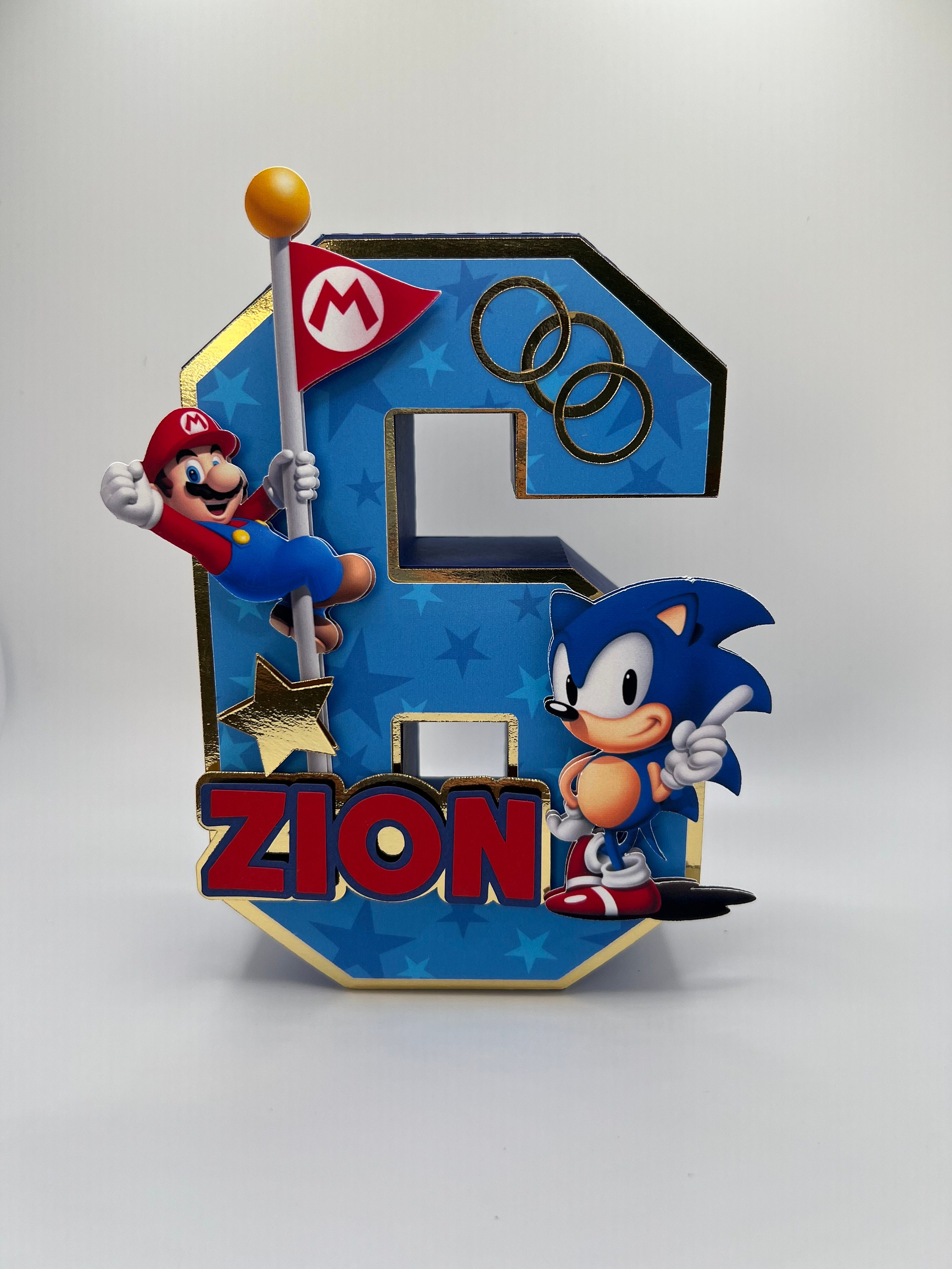 Sonic and Mario Cake Topper Sonic Mario Cake Decor - Etsy