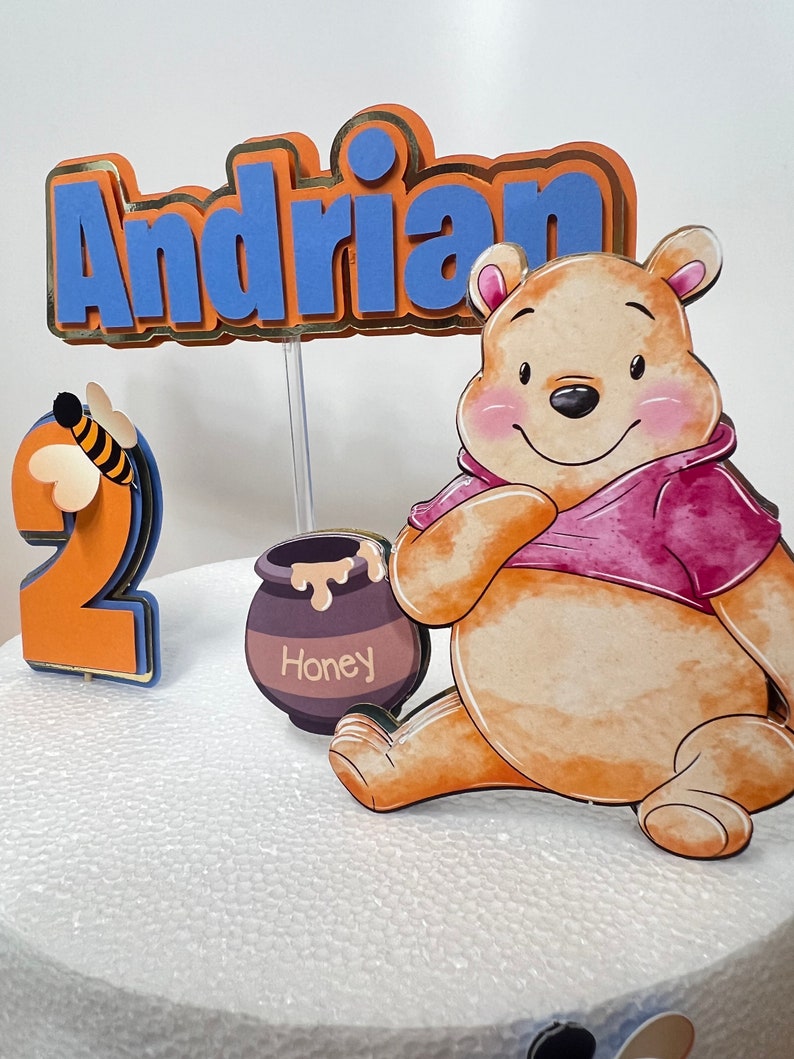 Pooh Bear Cake Topper Pooh Birthday Pooh Baby Shower Winnie the Pooh ...