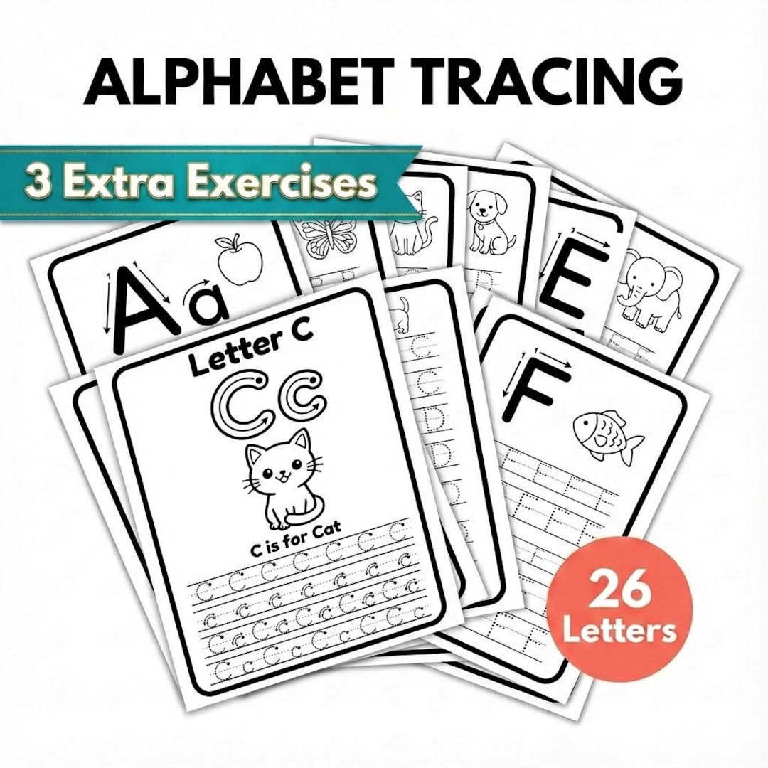 Preschool Alphabet Tracing Worksheets A–Z | ABC Letter Practice for ...