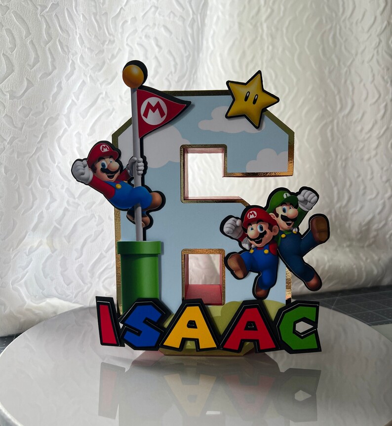 Super Mario Cake Topper mario Inspired Theme Cake Topper Mario Birthday ...